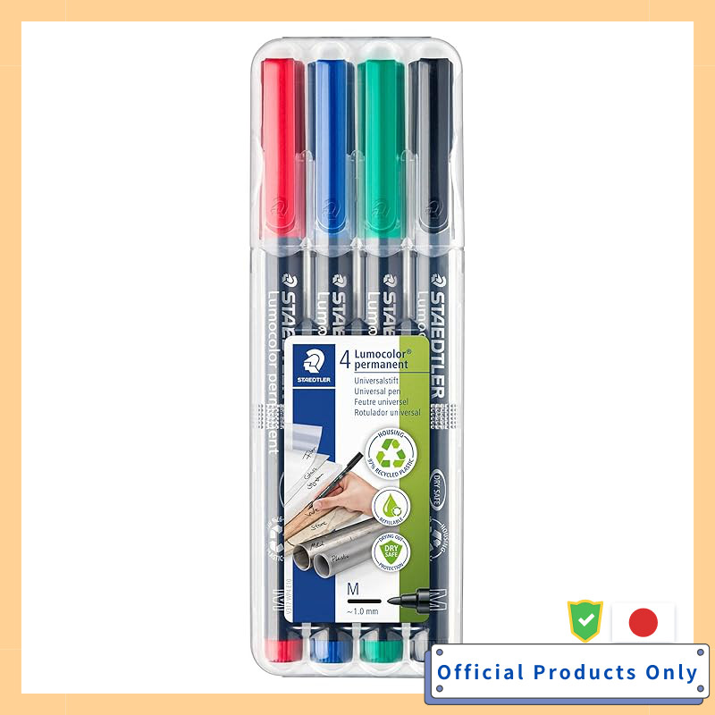 STAEDTLER Lumocolor Oil-Based Pen Fine 4 Colors WP4 | Shopee Singapore