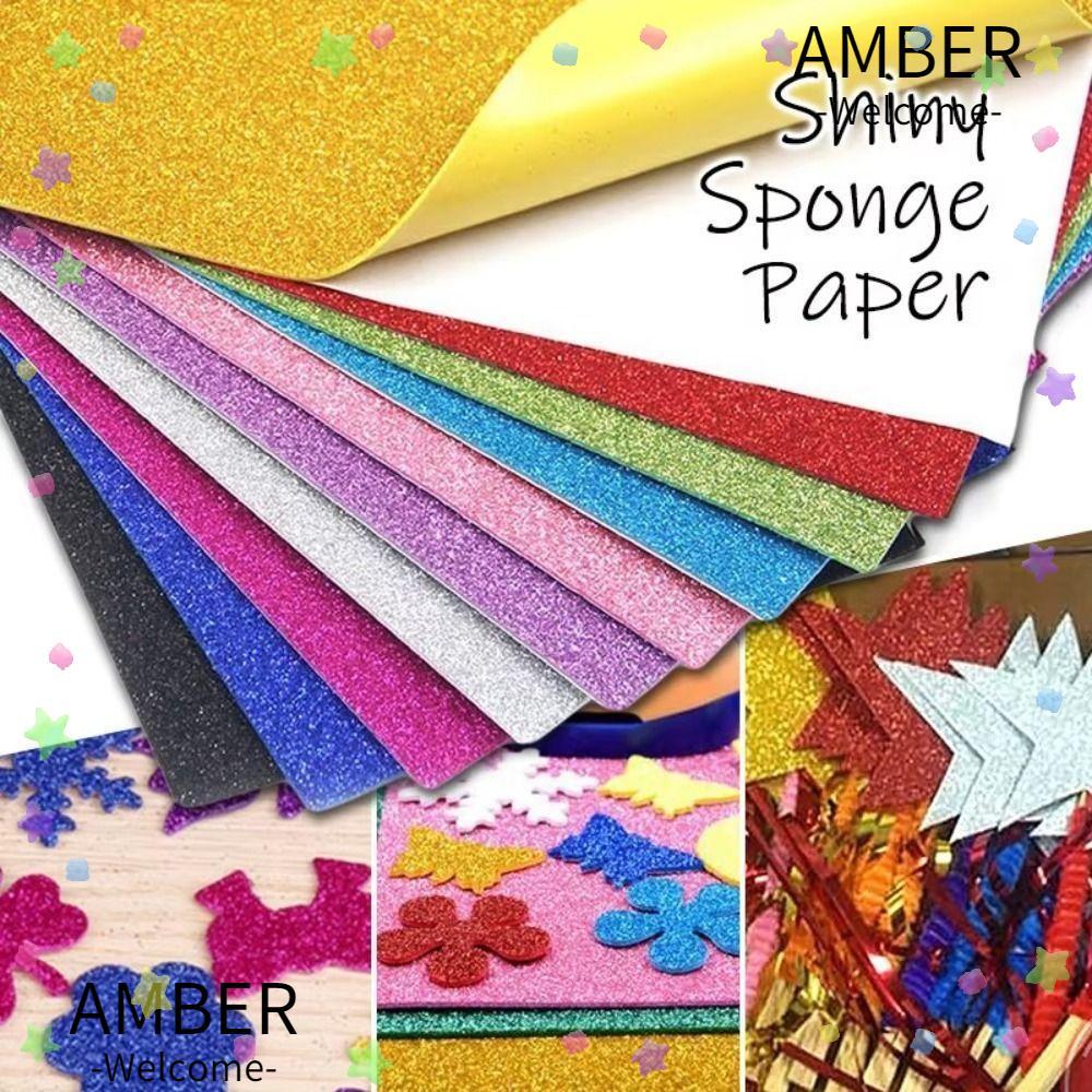 AMBER Gold Powder Glitter Stickers, A4 Thick Glitter Foam Paper, EVA ...