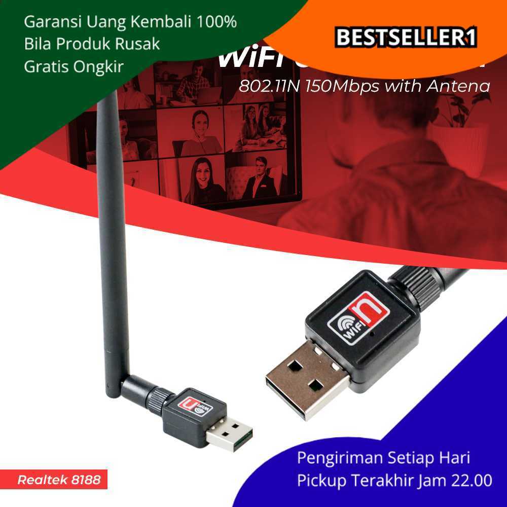 Wifi USB Adapter 802.11N 150Mbps With Antenna Latest PC Laptop Receiver ...
