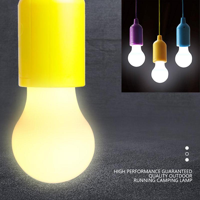 [MAKY] Home Garden Decor Portable LED Pull Cord Light Bulb Battery ...