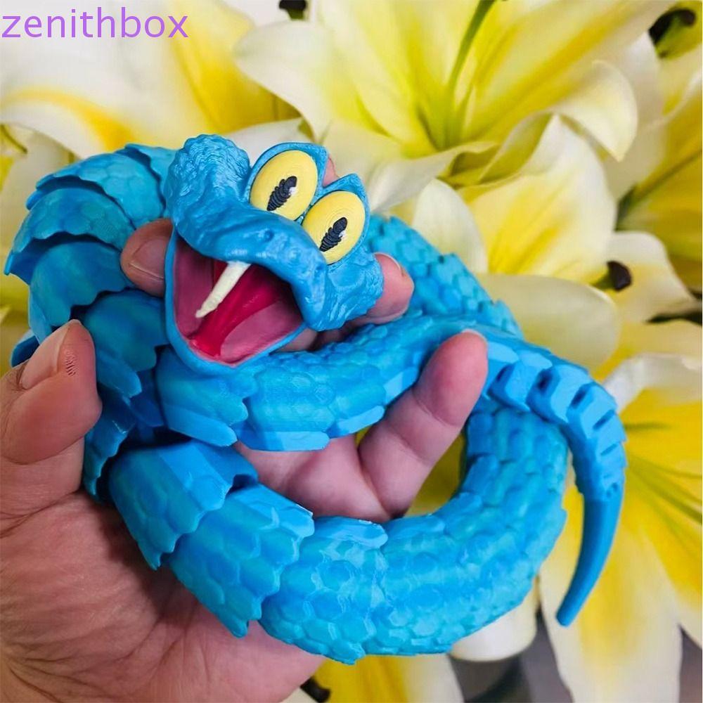 ZENITHBOX Articulated Poseable Snake, Snake Statue 3D Printed Blue ...
