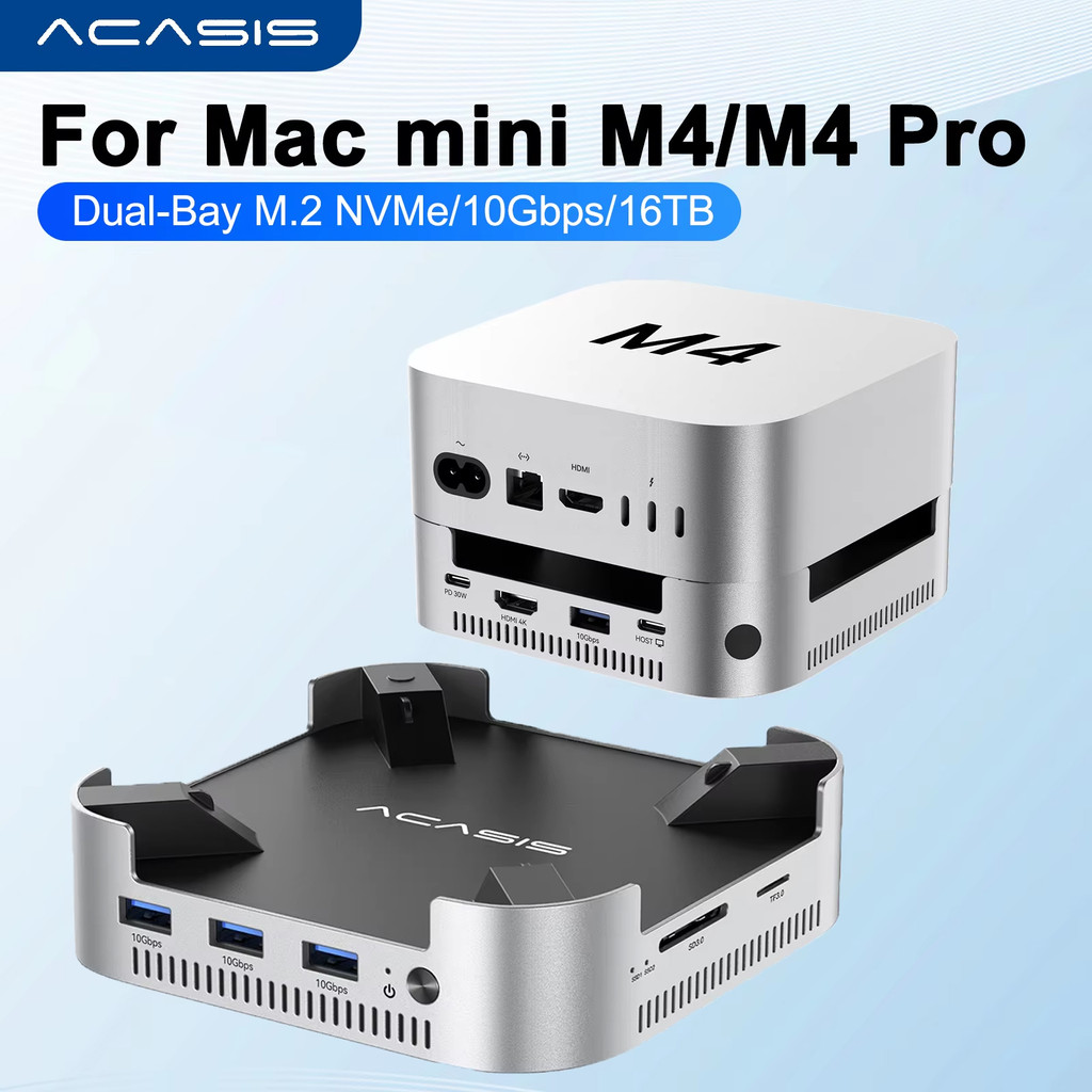 Acasis Mac Mini Docking Station USB C Hub with Dual-bay M.2 NVMe SSD ...