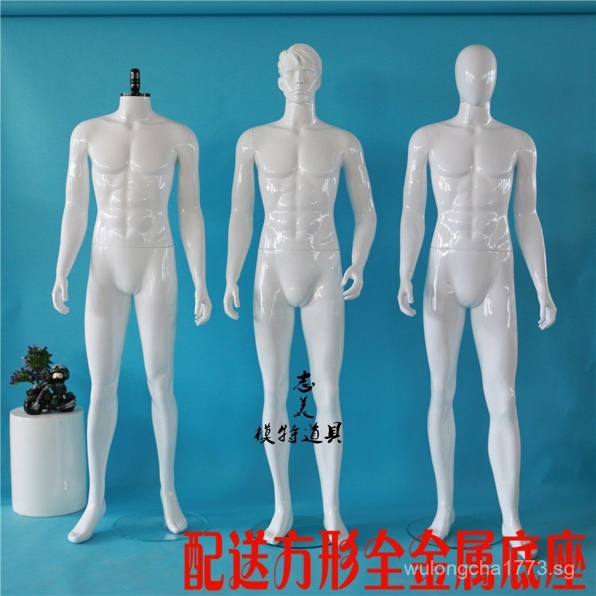 Male Clothing Model Props Set for Window Display Full Body Glossy White ...