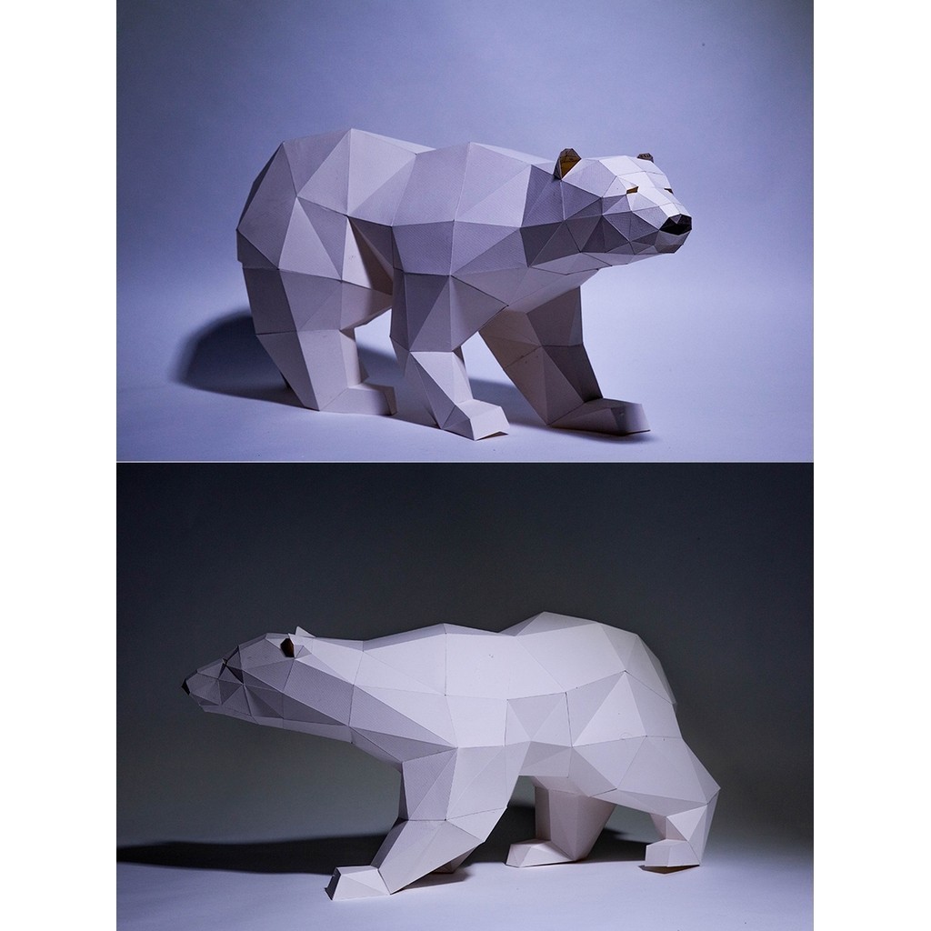 Bemu T2 Three-Dimensional Paper Model Polar Bear Paper Model Cardboard ...
