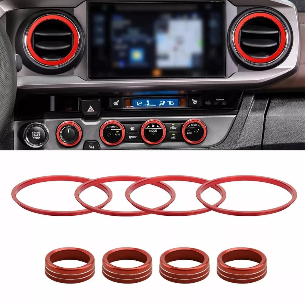AC knob Cover Trims and AC Vent Inner Rings for Toyota Tacoma ...