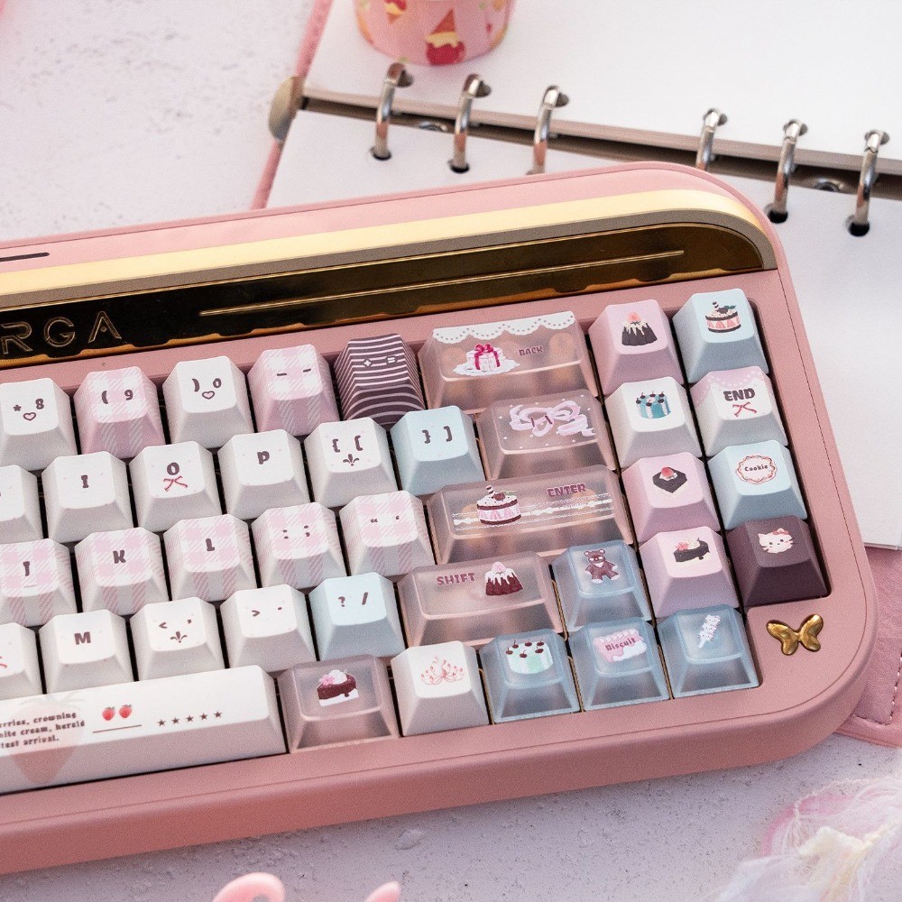 Velvet Strawberry Keycaps Cherry / MOA Profile 120+ Keys PBT PC Dye ...