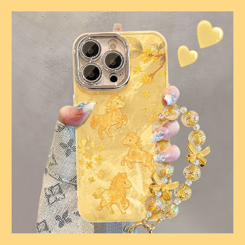New Year Get Rich Horse Phone Case with Lanyard For iPhone 17 Pro Max ...