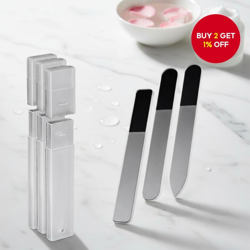 Nano Glass Nail File Kit with 3 Storage Cases for Smoothing, Shaping ...