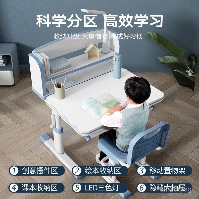 Desk Chair Children's Homework Desk Chair Set Writing Desk Elementary ...