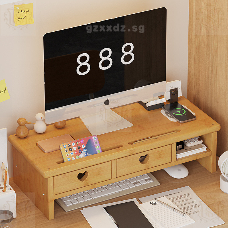 Computer Monitor Riser Wireless Charging Desktop Computer Screen Base ...