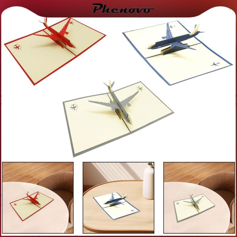 [Phenovo] Greeting Card 3D Airplane Aviation Themed Aircraft Model DIY ...