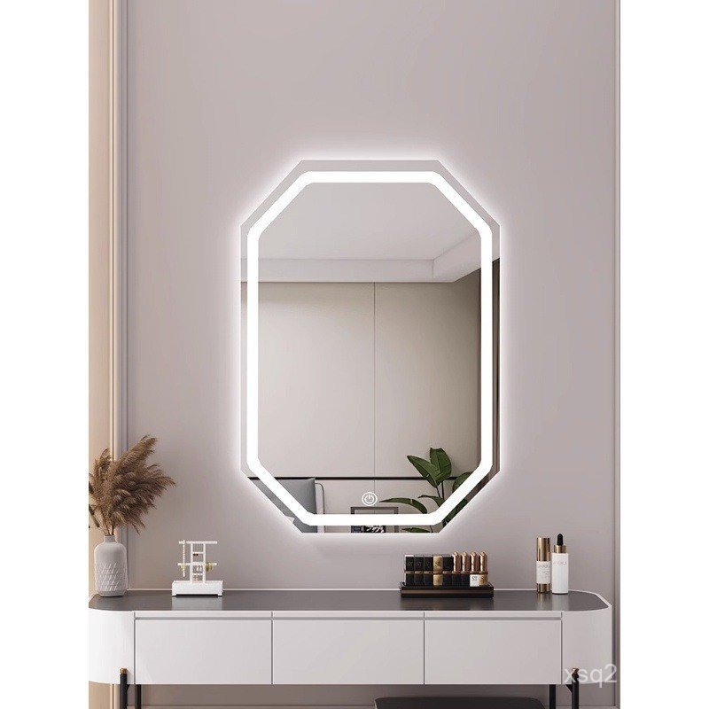 Smart Lighted Mirror with Lights Bathroom Mirror Wall-Mounted Bedroom ...