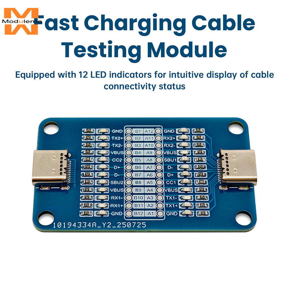 Double Head TYPE-C Fast Charging Cable Detection Module Type C to Type ...