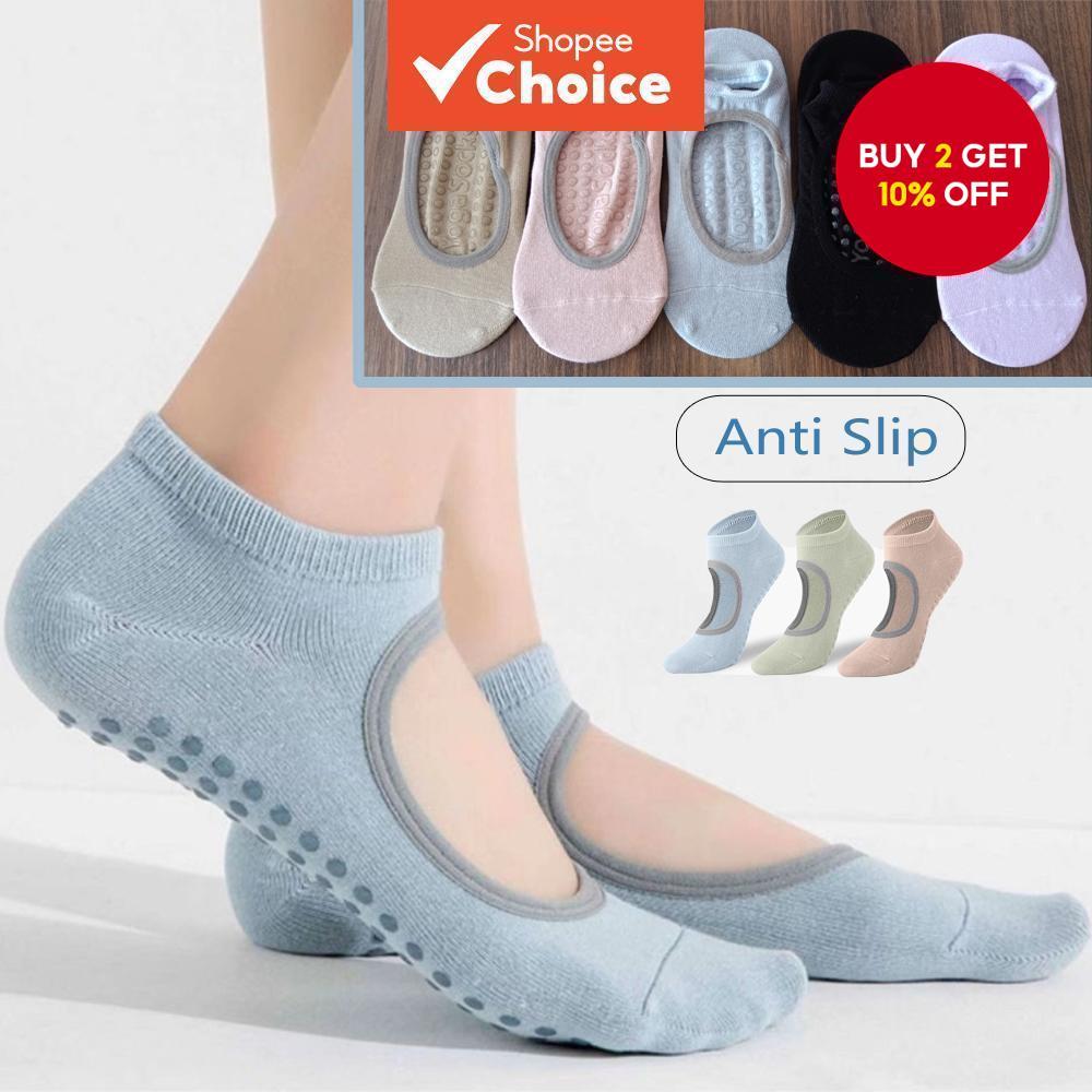 Women'S Pilates Yoga Socks Anti-Slip Hollow Breathable Cotton Sports ...