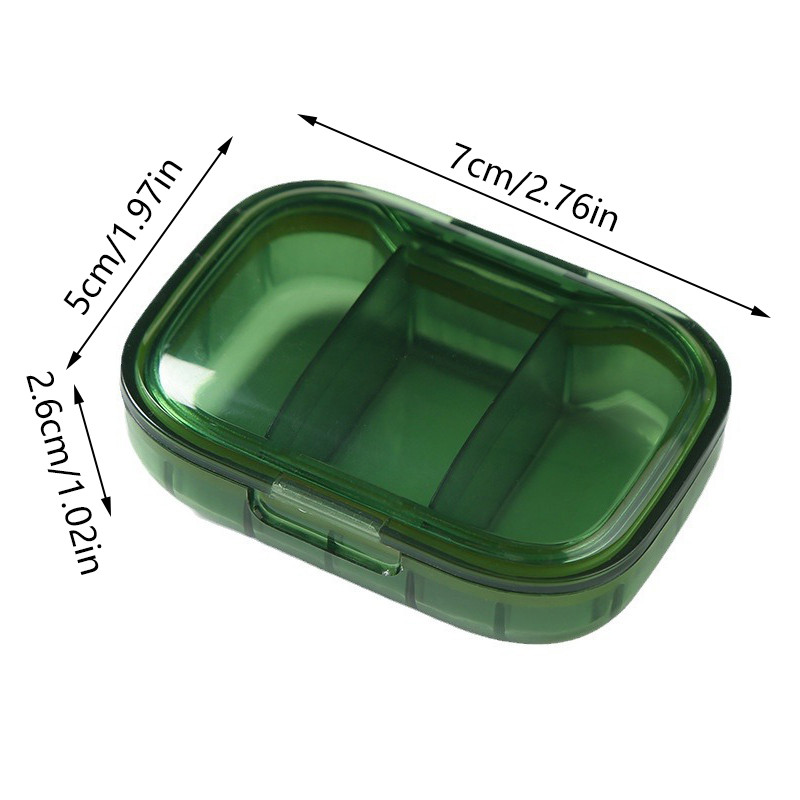 [Bec] Portable Mini Medicine Box Medicine Box 3 Grid Pill Storage And ...