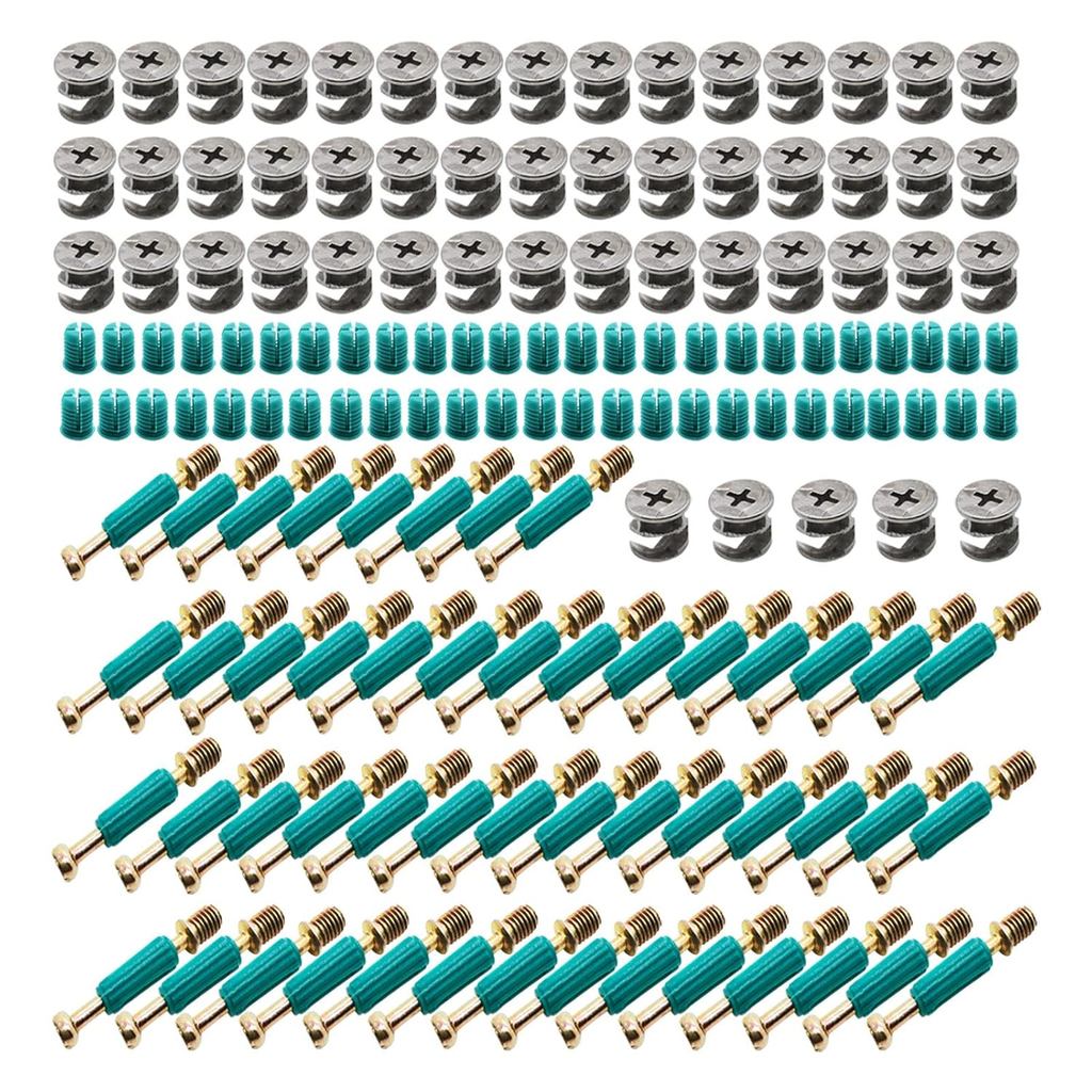 50 Set 3-in-1 Furniture Connecting Hardware Cam Lock Fasteners Kit,Cam ...