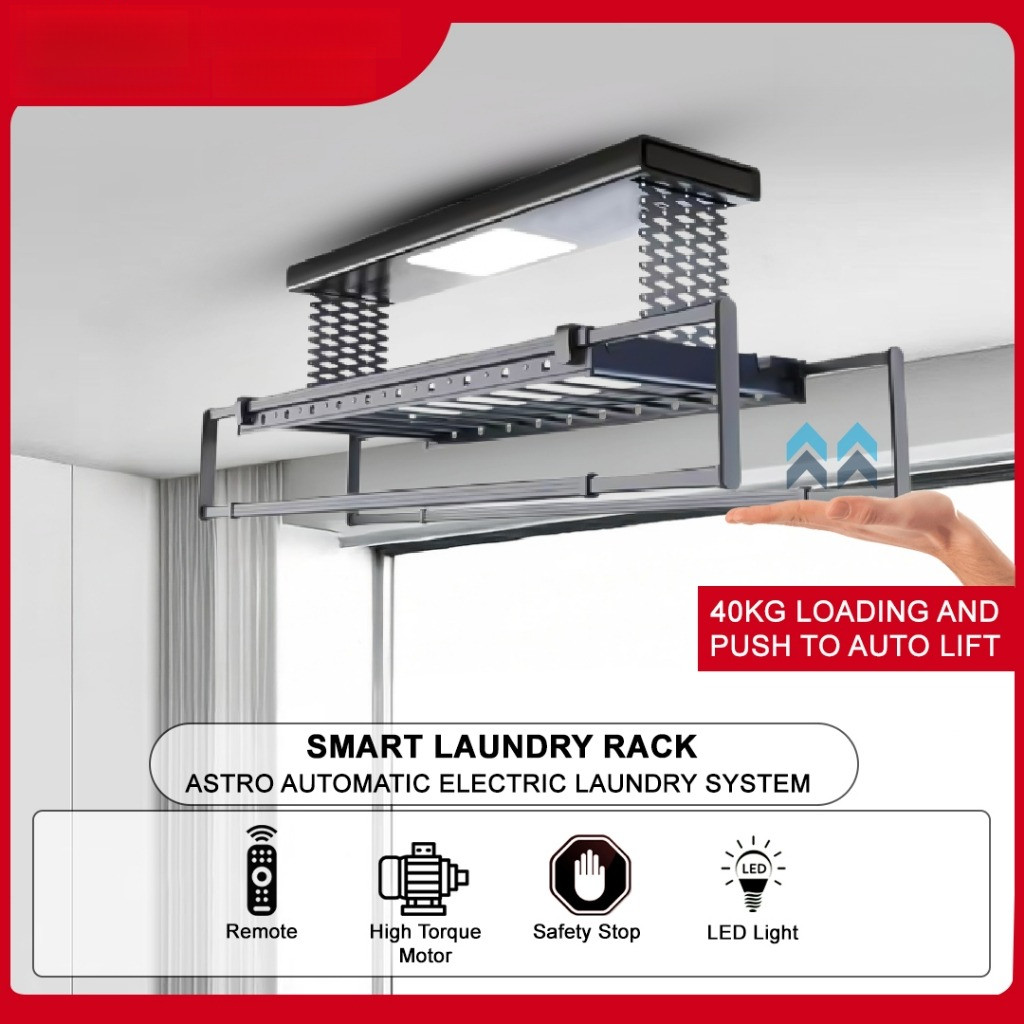 Automated Laundry Rack Smart System With Install / BTO Electric Clothes ...