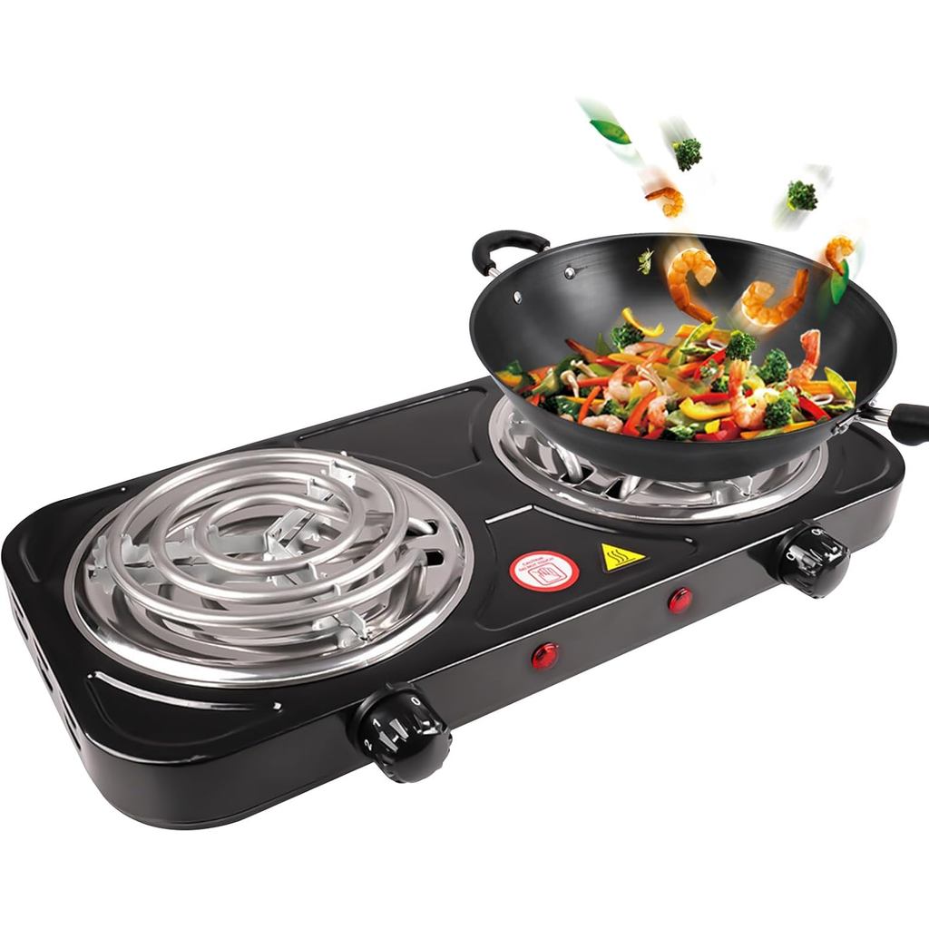 Electric Countertop Burner, Double Burner, 2000W Induction Cooktop ...