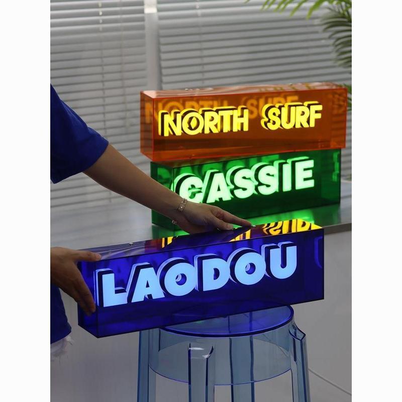 Mini Luminous Character Acrylic Light Box Billboard Signboard House ...