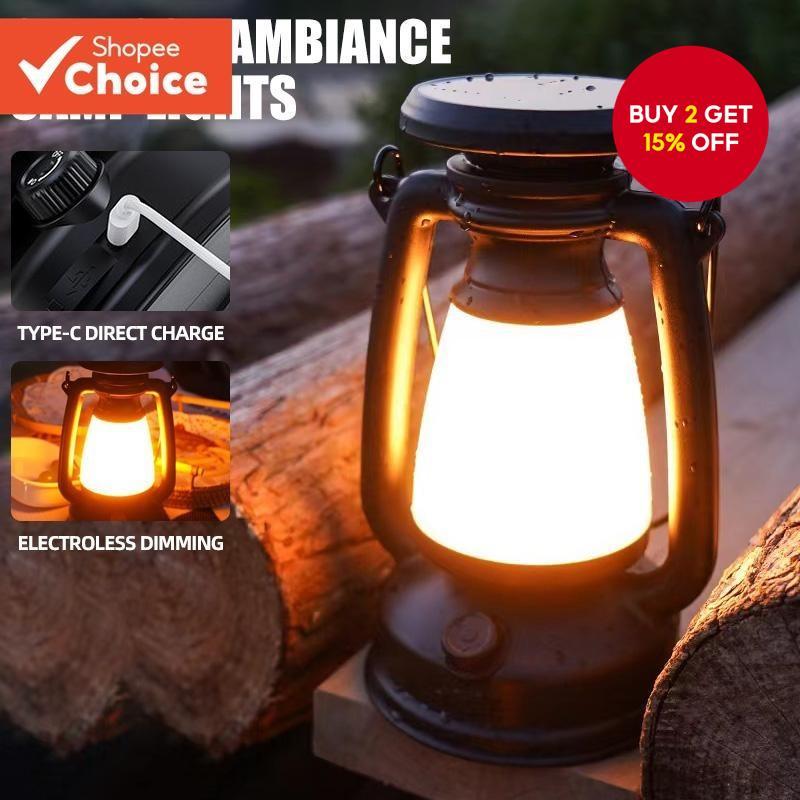 Portable Camping Lantern - USB Rechargeable Atmosphere Light for ...