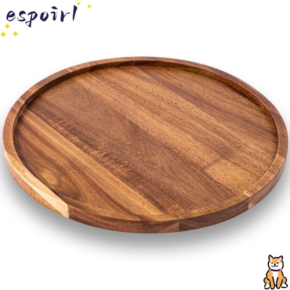 ESPOIR Dinner Plate, Large Round Serving Tray, Decorative Tray Wooden ...