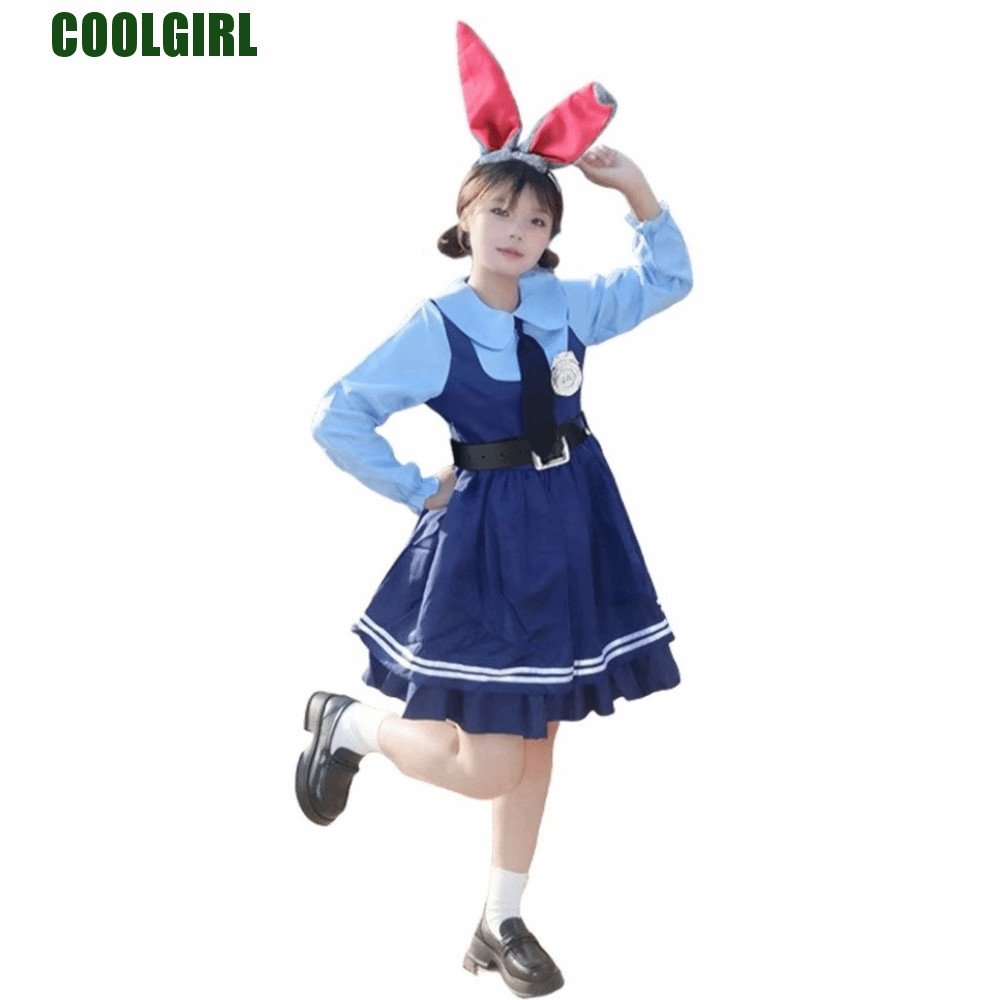 COOLGIRL Judy Nick Cosplay Costume, Dress with Hairband Zoo-topia Zoo ...