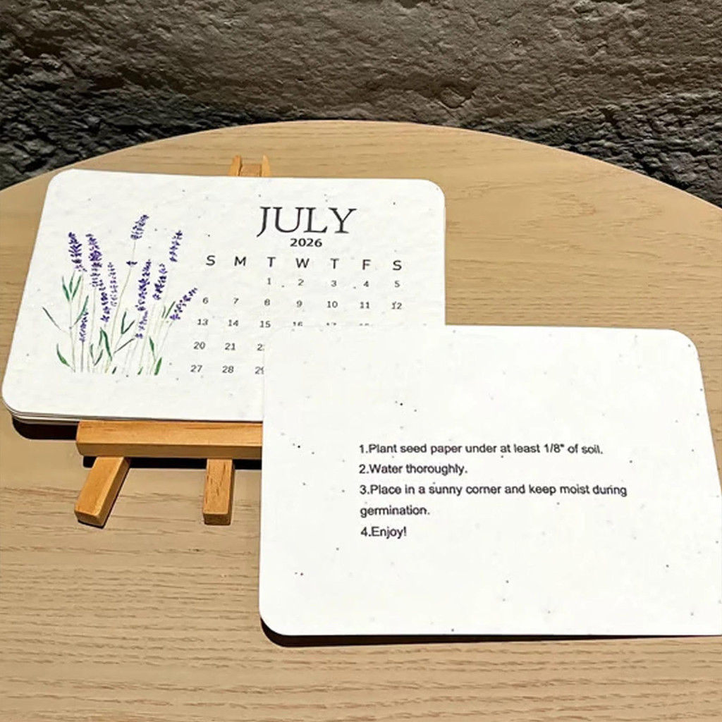 2026 Plantable Seed Paper Calendar with Wildflower Seeds Biodegradable ...