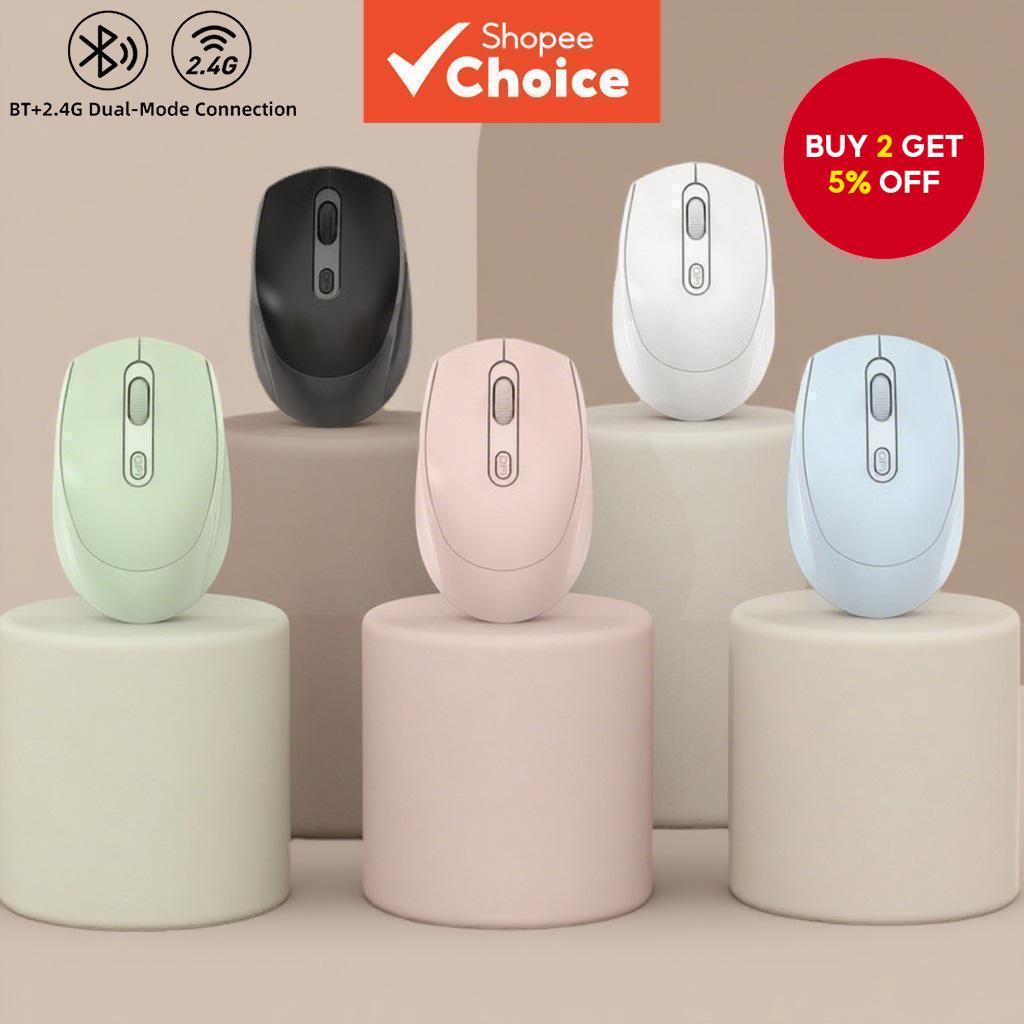 Wireless Rechargeable Bluetooth 2.4G USB Mouse Silent 1600DPI Mouse for ...