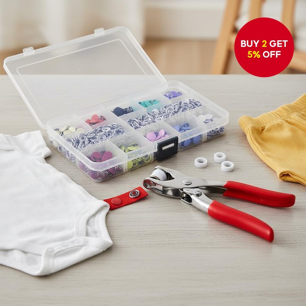 400PCS Snap Button Kit - Metal Press Snaps and Plier for DIY Art and ...