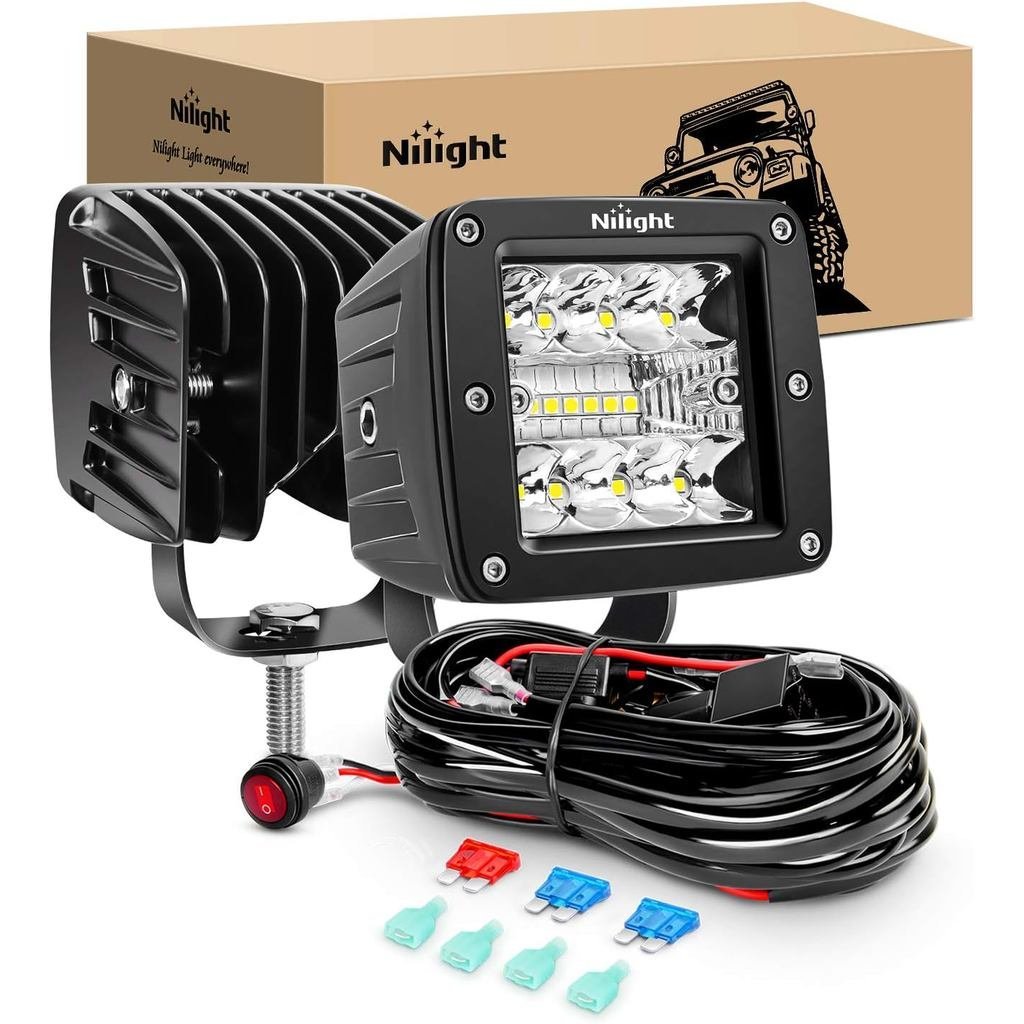 Nilight 2PCS 3Inch 42W LED Pods LED Cubes Upgraded Spot Flood Combo ...