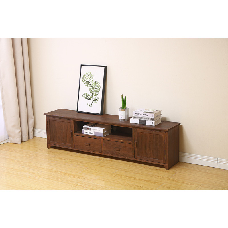 American Country Style TV Cabinet Solid Wood Vintage Storage TV Cabinet ...
