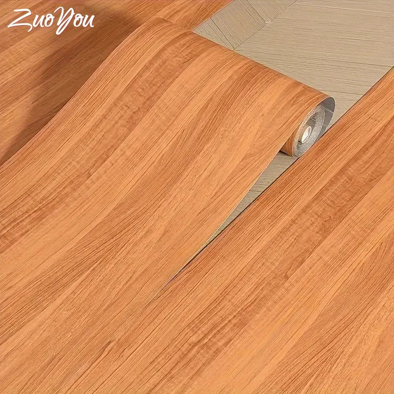 Imitation Wood Grain Self Adhesive Floor Sticker For Kitchen Living ...