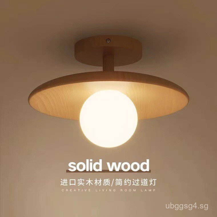 Nordic Style Solid Wood Ceiling Aisle Light Simple Personality Balcony ...