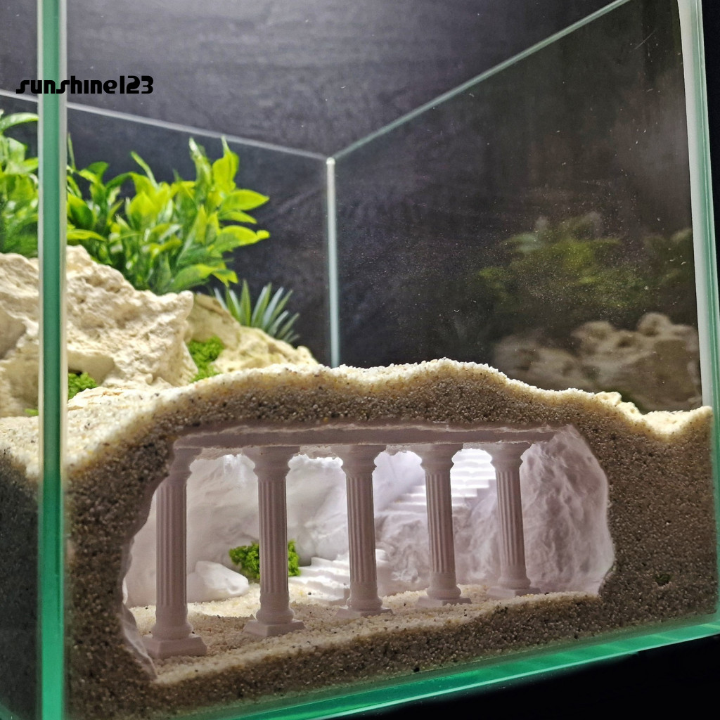 Fish Tank Tunnel Shrimp Habitat Decor Aquarium Cave Tunnel with Column ...