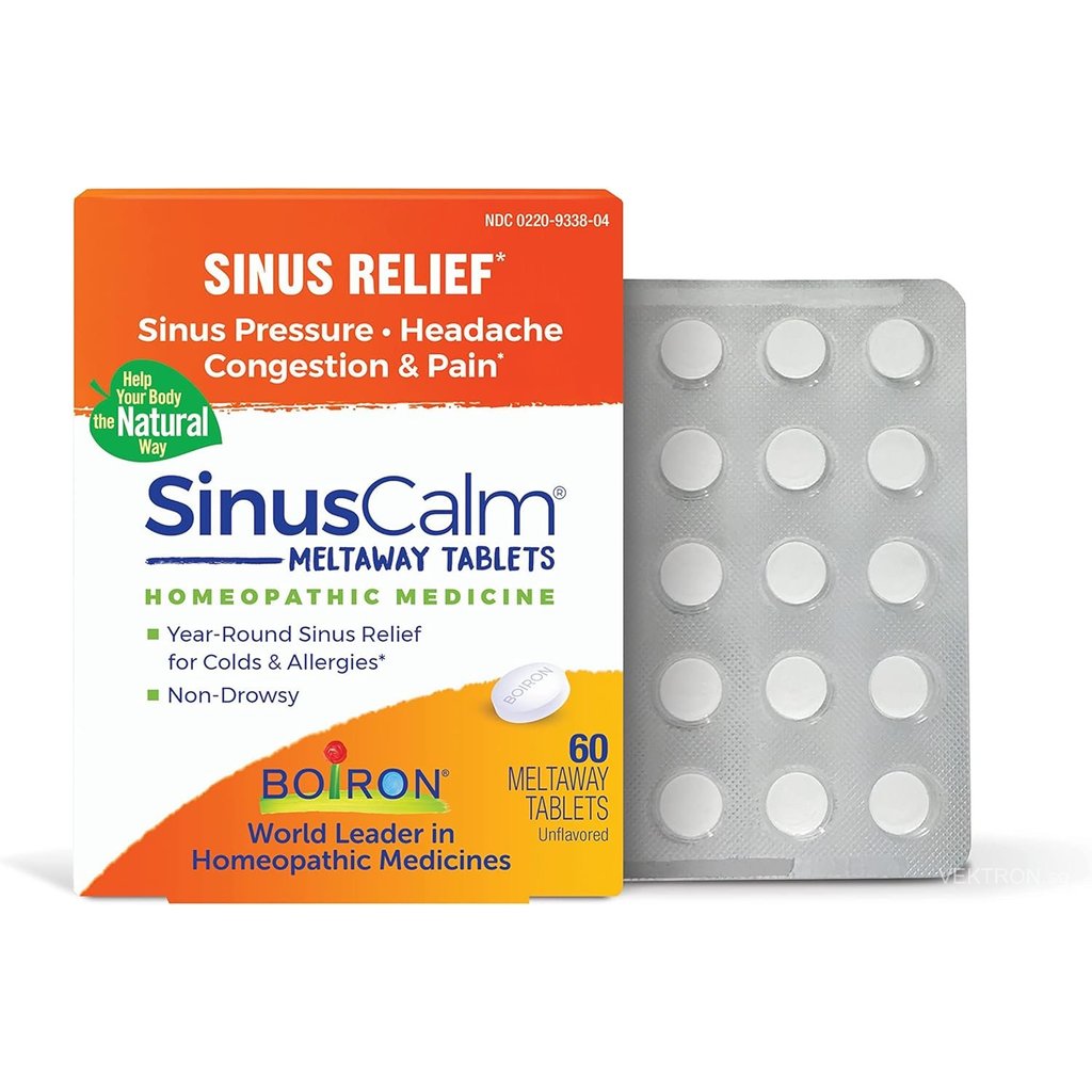US Official Boiron SinusCalm Tablets for Sinus Pain Relief, Runny Nose ...