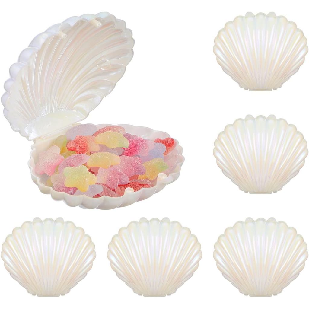 DOITOOL 30 Pcs Seashell Candy Box Plastic Seashell Containers Creative ...