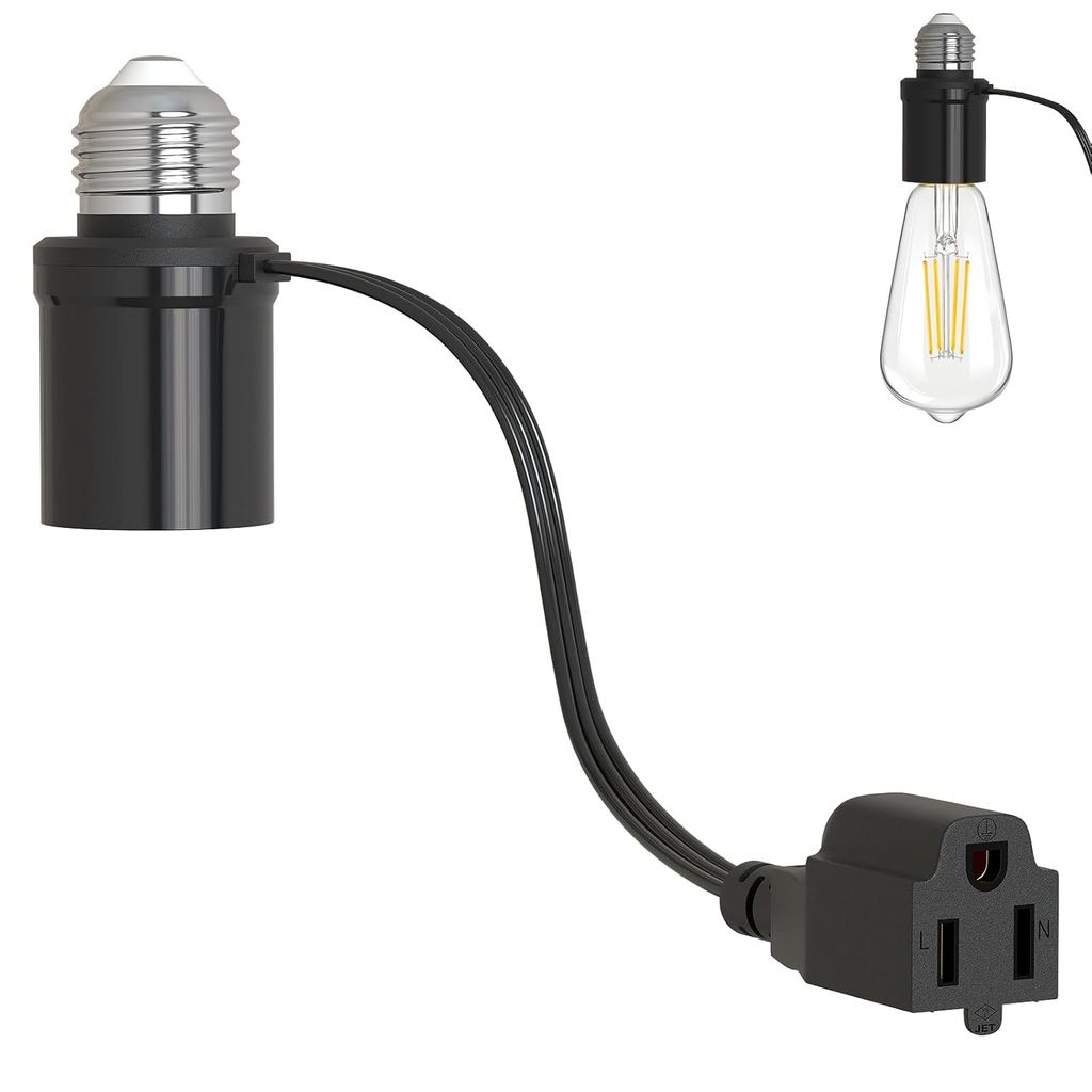 Light Socket Outlet Adapter, 3 in 1 Light Bulb Plug Adapter, Convert ...