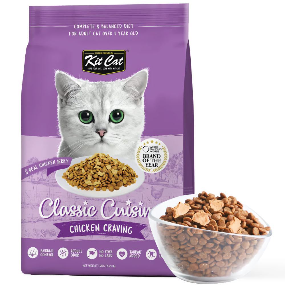 FREE TREAT w 5kg: Kit Cat Chicken Cuisine Dry Cat Food | Shopee Singapore