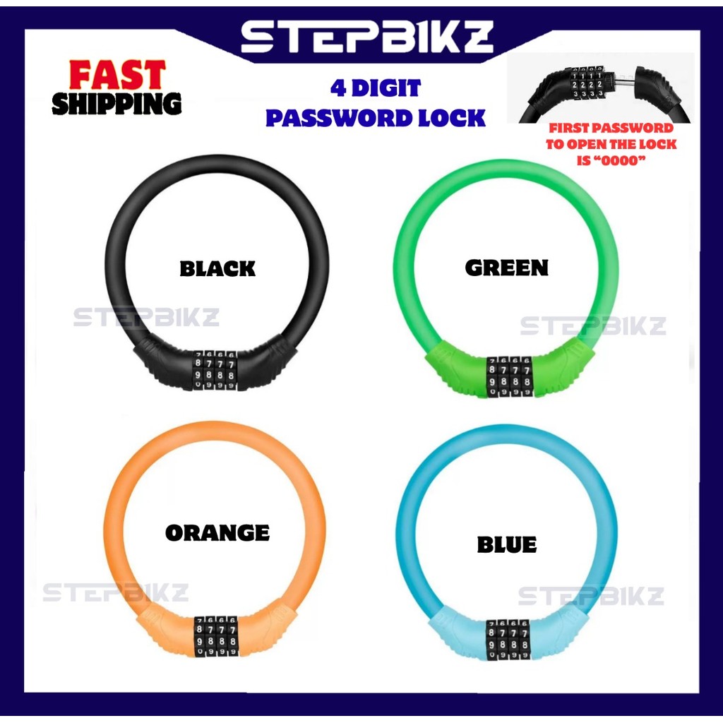 4 DIGIT PASSWORD LOCK BICYCLE LOCK BASIKAL SAFETY LOCK Bicycle Lock 4 ...