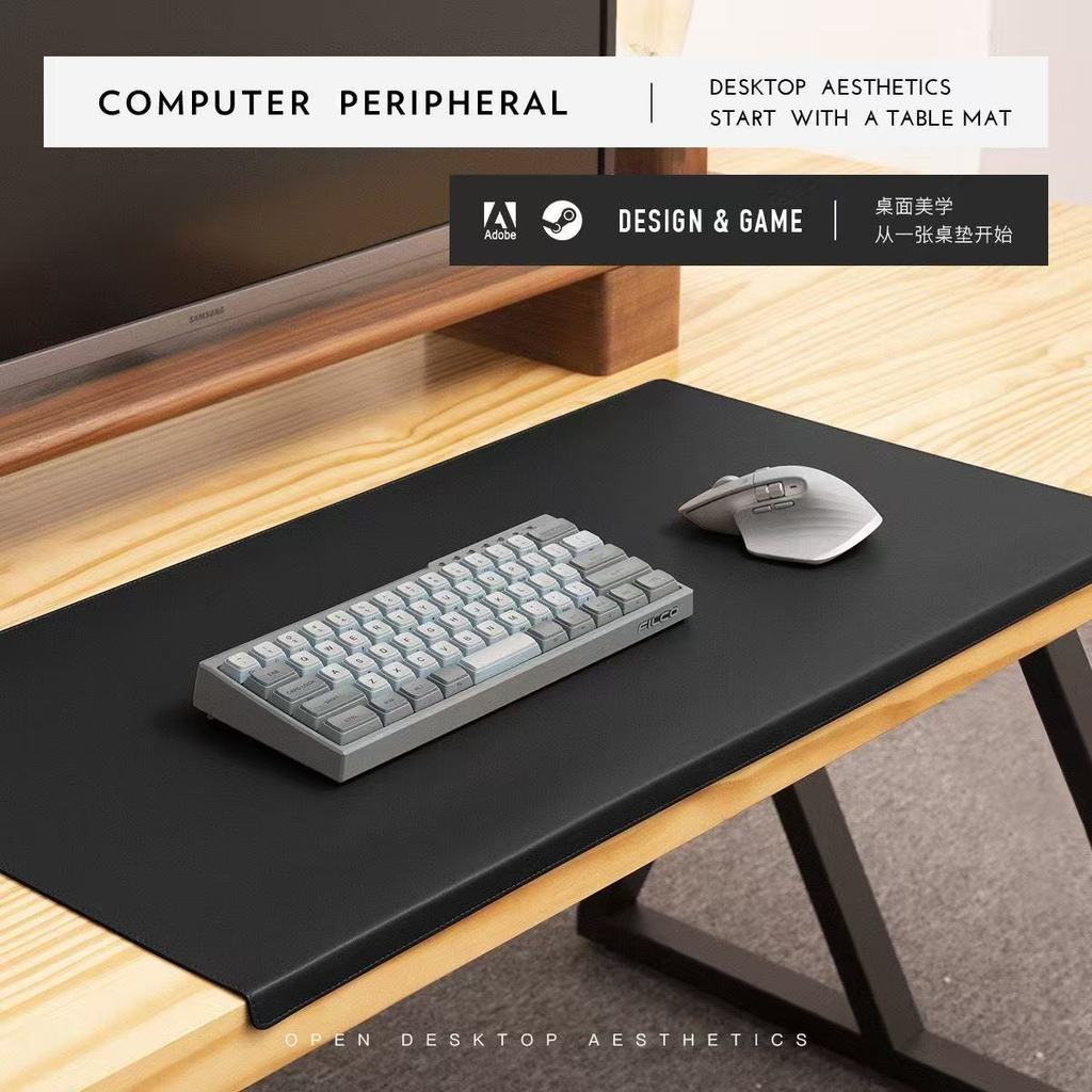 Folded Edge Elbow Pad Large Mouse Pad Study Office Leather Desk Mat ...
