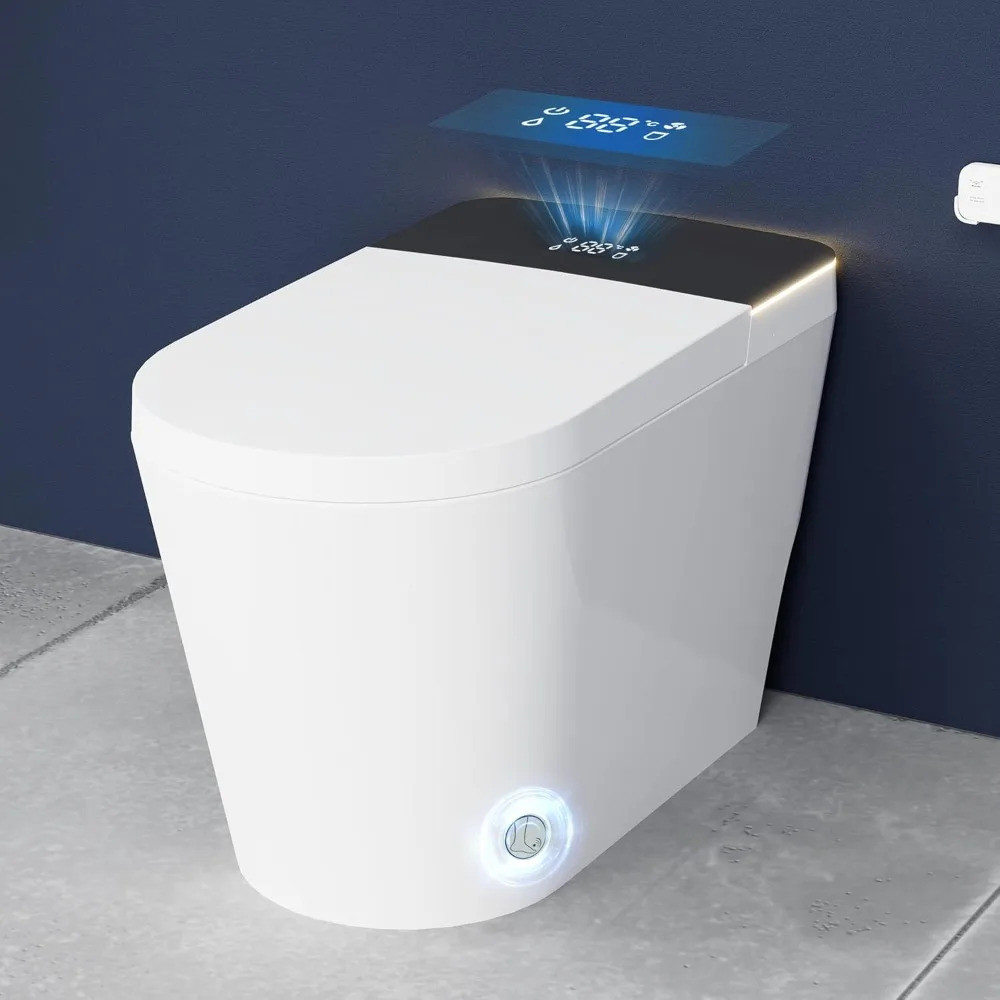 Toilet With Bidet Built In, Ada Height Toilet Bidet With Foam Shield ...