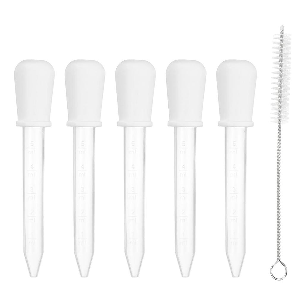 PATIKIL 5 Pack Liquid Pipettes Droppers, 5ml Silicone Liquid Dropper ...