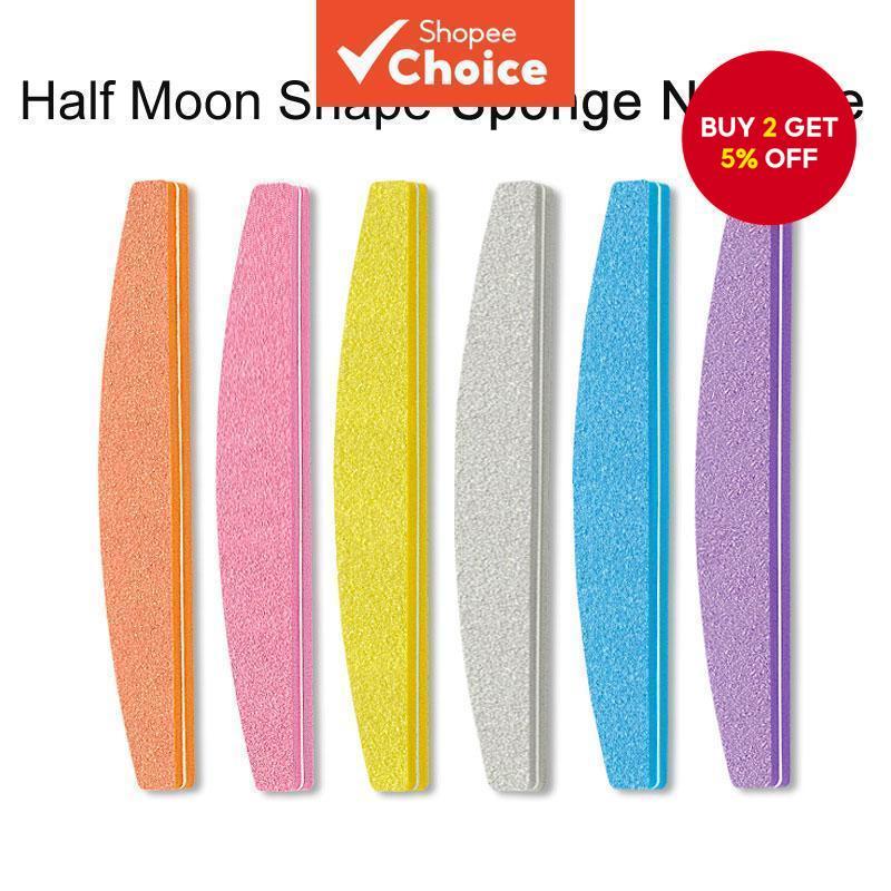 10pcs Buffers for Nails Half Moon Shape Professional Washable Nail ...