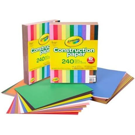 Crayola Construction Paper Bulk Pack (480 Sheets) – 10 Assorted Colors ...
