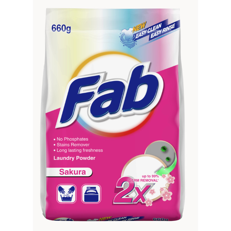 Fab Laundry Powder Sakura, 660g | Shopee Singapore