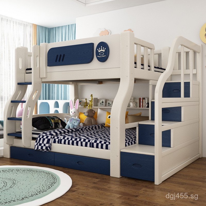 Bunk Bed High Low Bed Adult Twin Bed Parent Child Bed Solid Wood Double ...