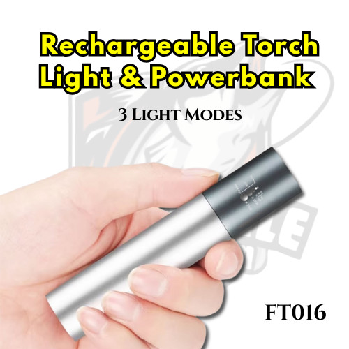 LED Rechargeable USB Torch Light & Powerbank Function 3 Light Mode ...