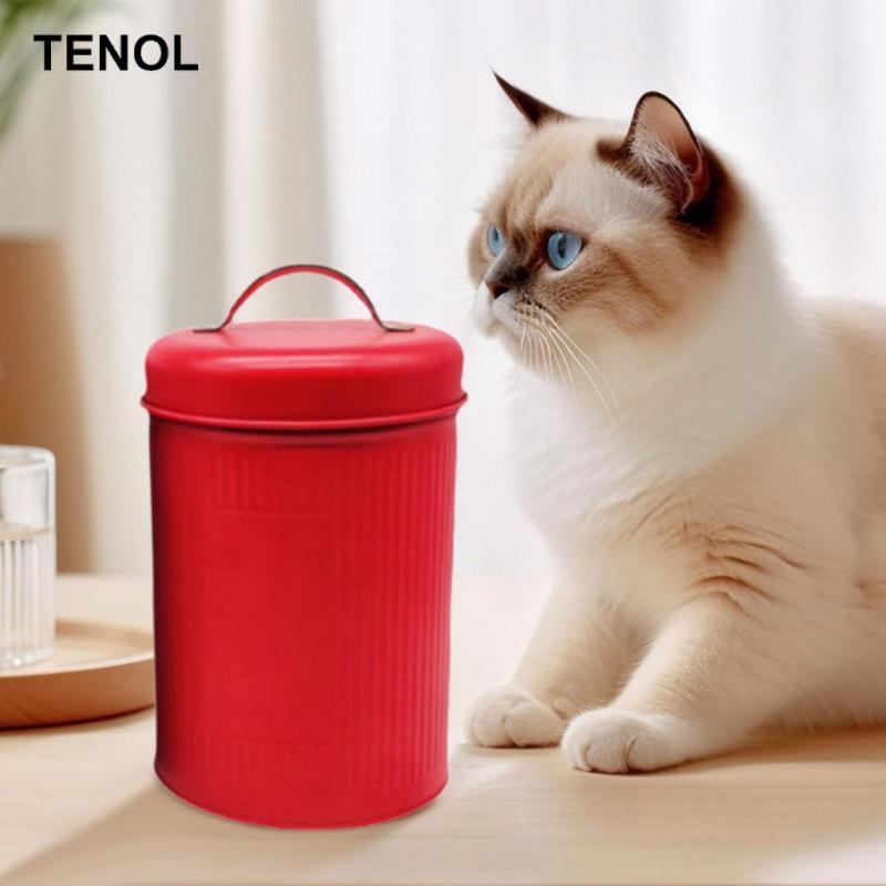 [TENOL] Dog Treat Storage Container Farmhouse Rustic Decorative Metal ...