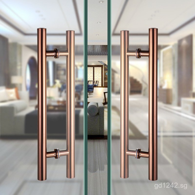 Floor Spring Door Handle Matte Black Sliding Door Stainless Steel ...