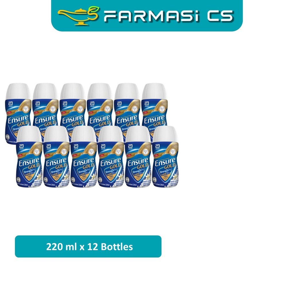 Abbott Ensure Gold Vanilla Flavour 220ml Strength Pro x 12 Bottles EXP ...